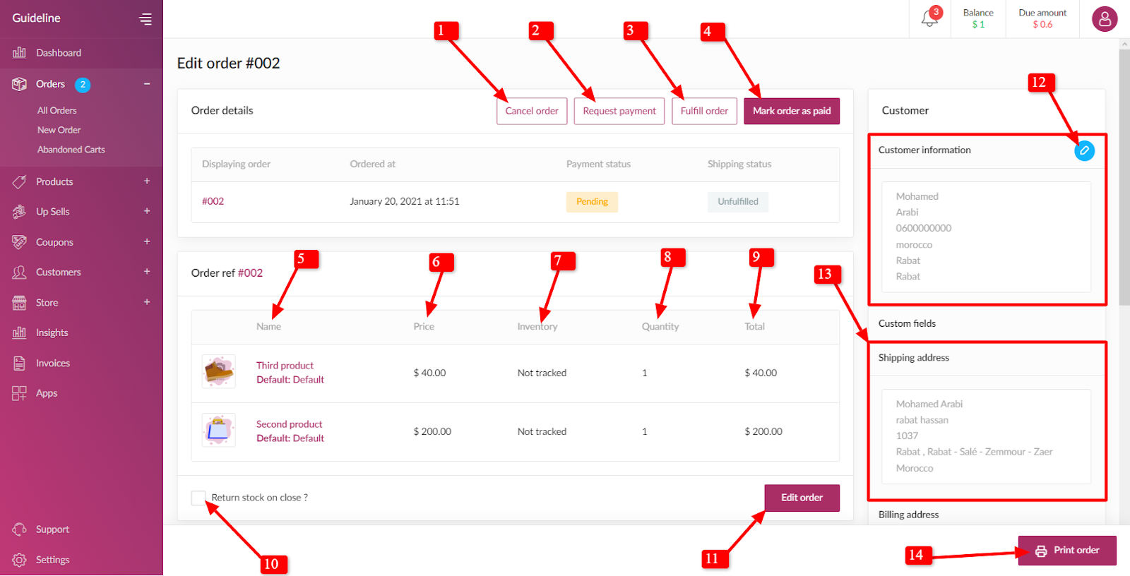What we have in the all orders overview